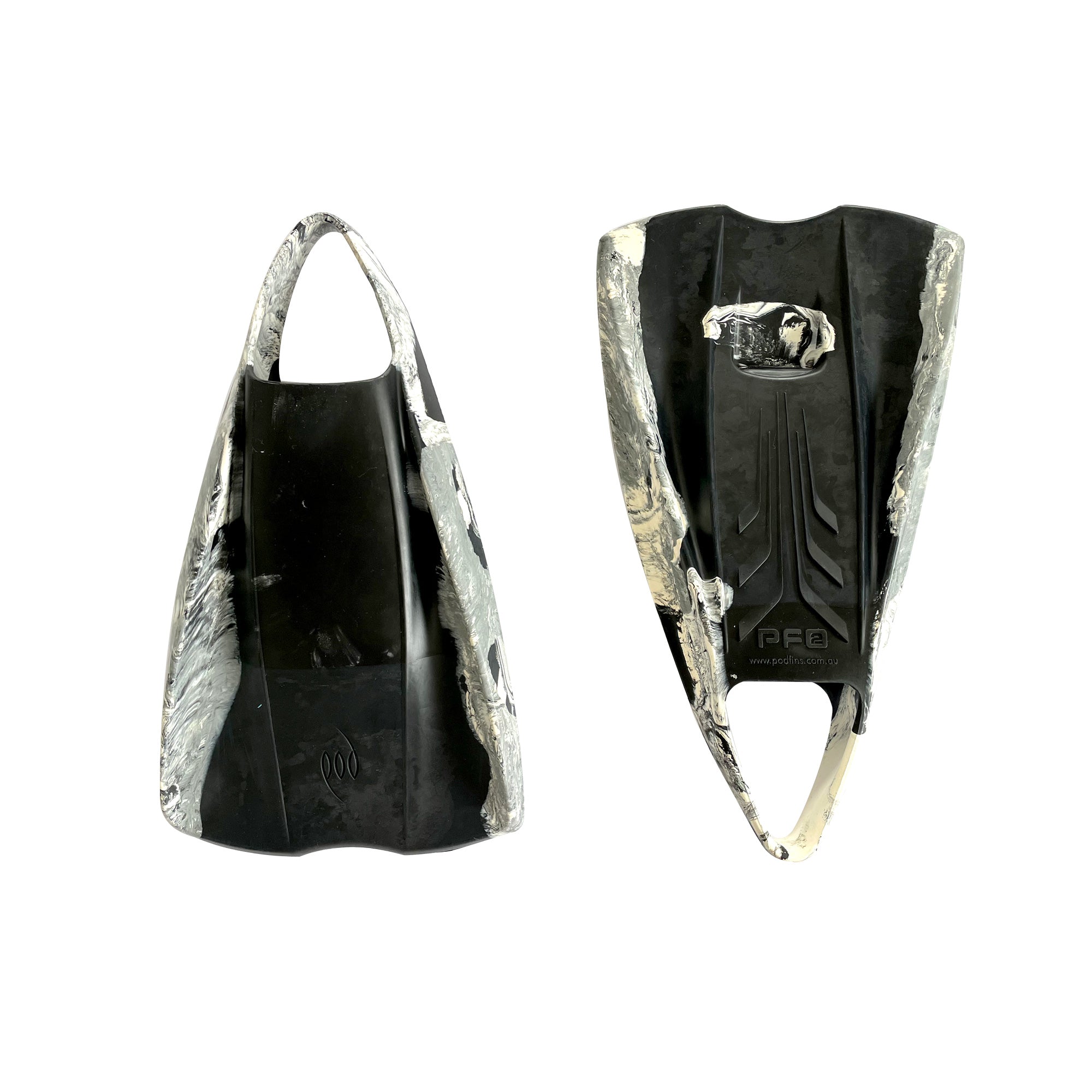 POD - PF2 - Bodyboard Fins - Black / White